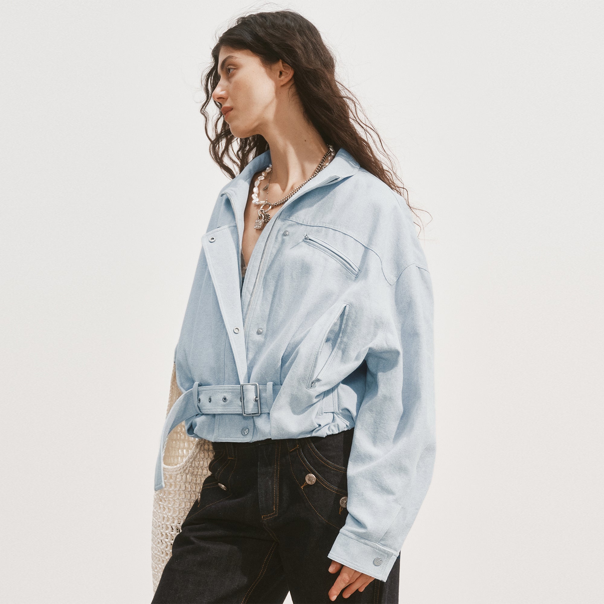 Medium Well Cotton Jacket with Waistband